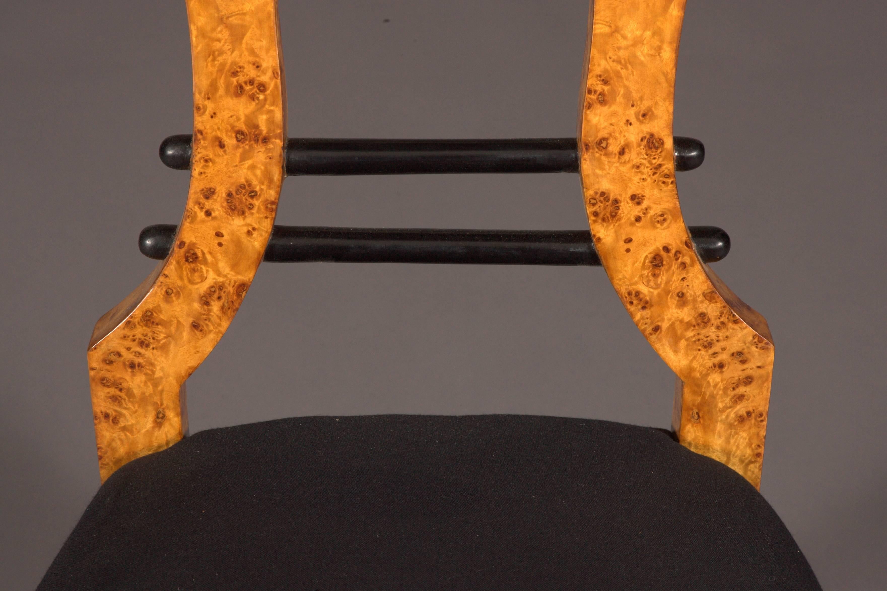 Vienna Biedermeier Chair after antique Josef Danhauser birdie maple ...