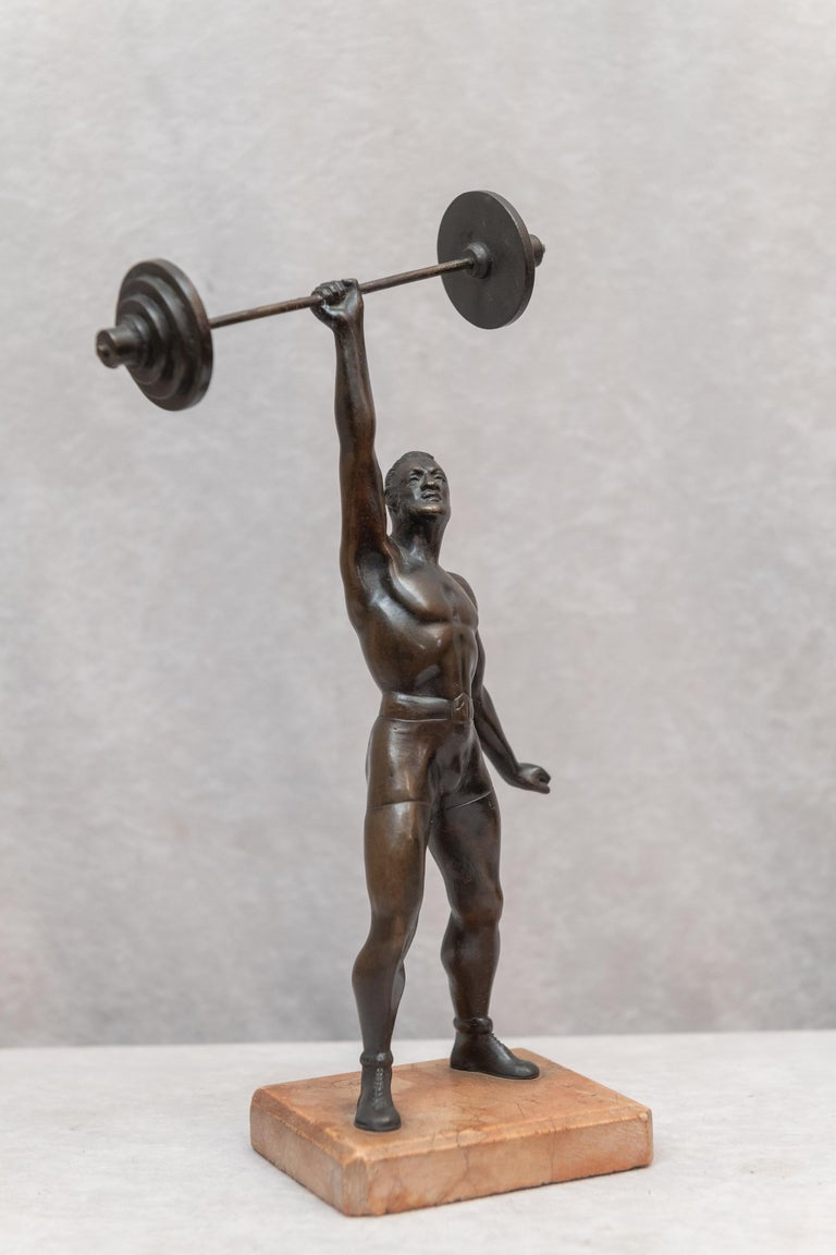 Vienna Bronze Figure of a Weightlifter, circa 1920 at 1stDibs