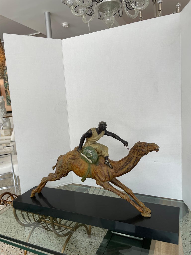 "Vienna Bronze" Style Sculpture of a Camel and Rider For Sale at 1stDibs
