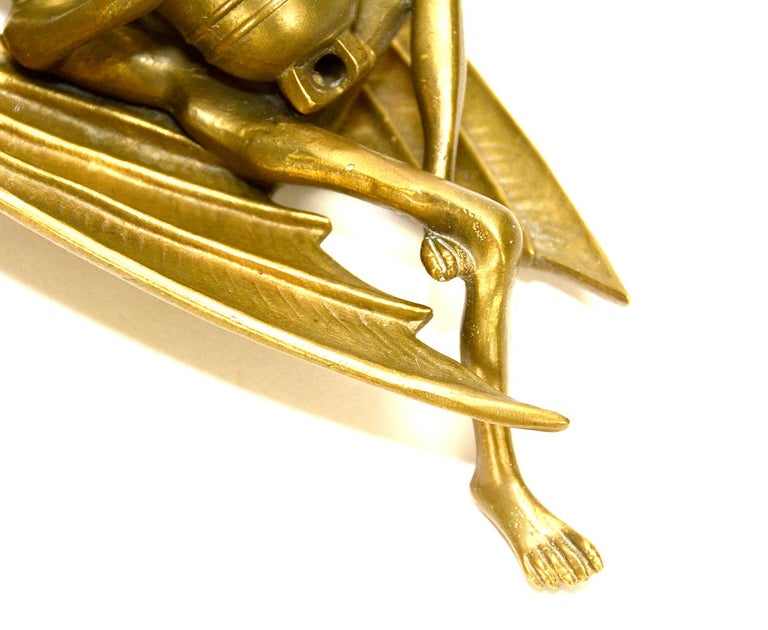 Vienna Bronze Wall Hanging Devil Figure Match Holder For Sale at 1stDibs