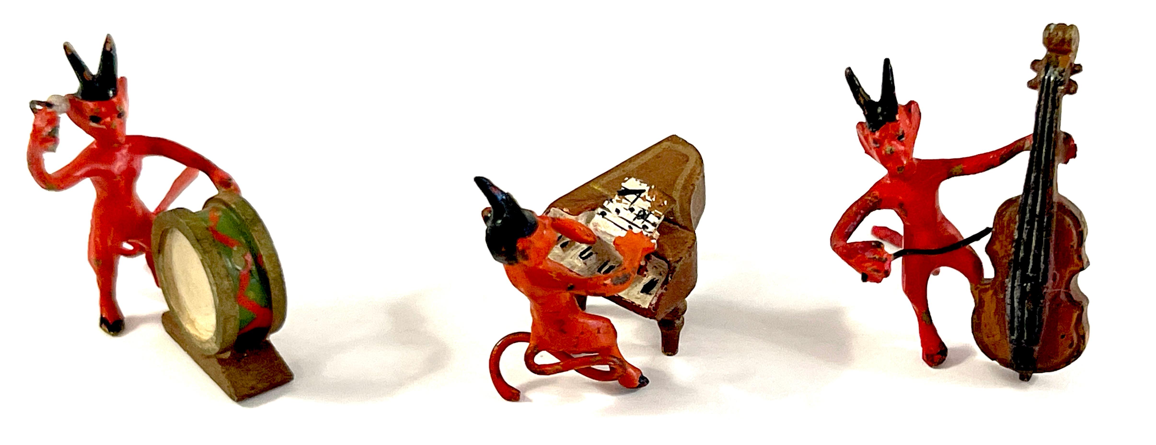 Vienna Cold Painted Bronze Ten Piece Devil Band, After Franz Bergman ...