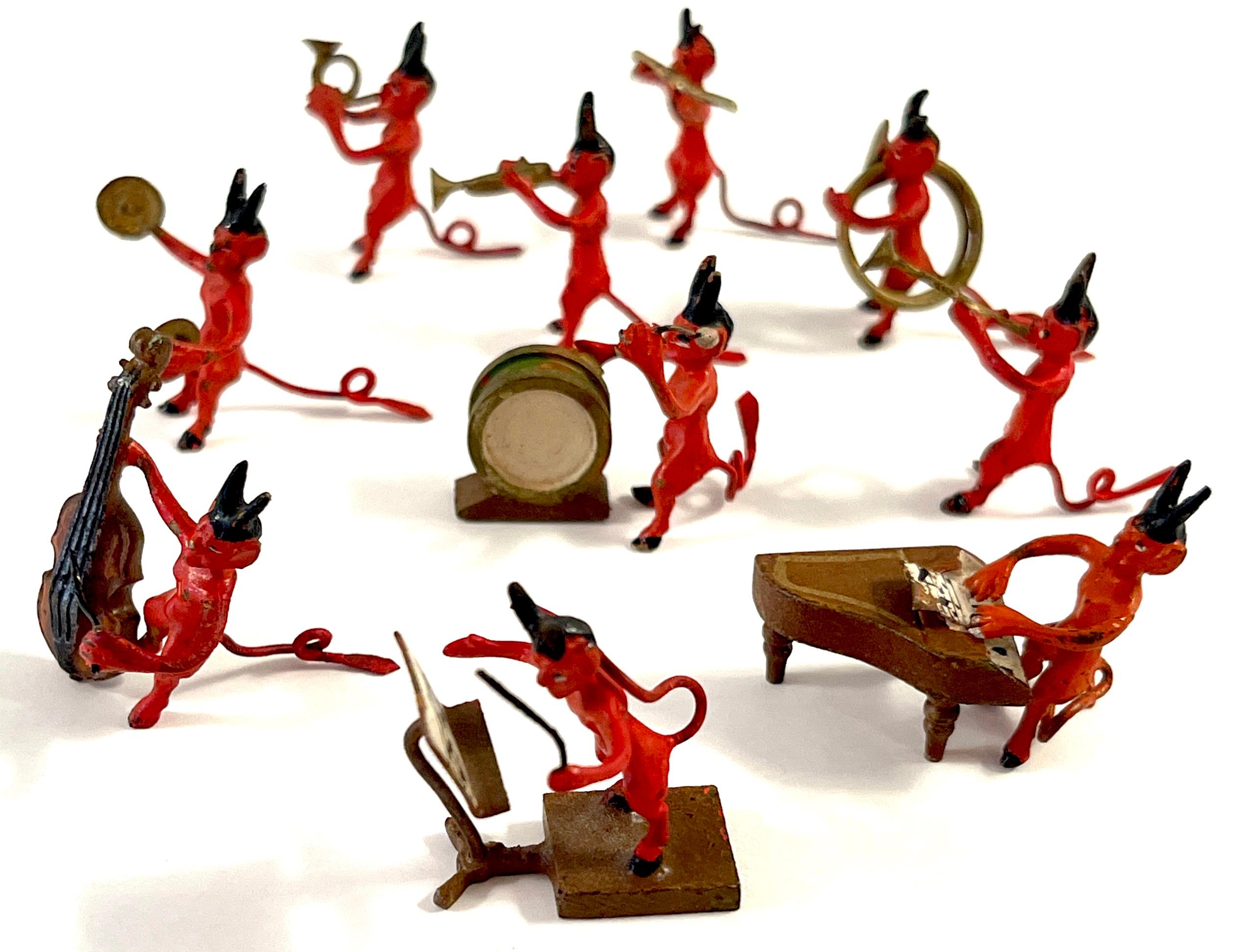 Vienna Cold Painted Bronze Ten Piece Devil Band, After Franz Bergman ...