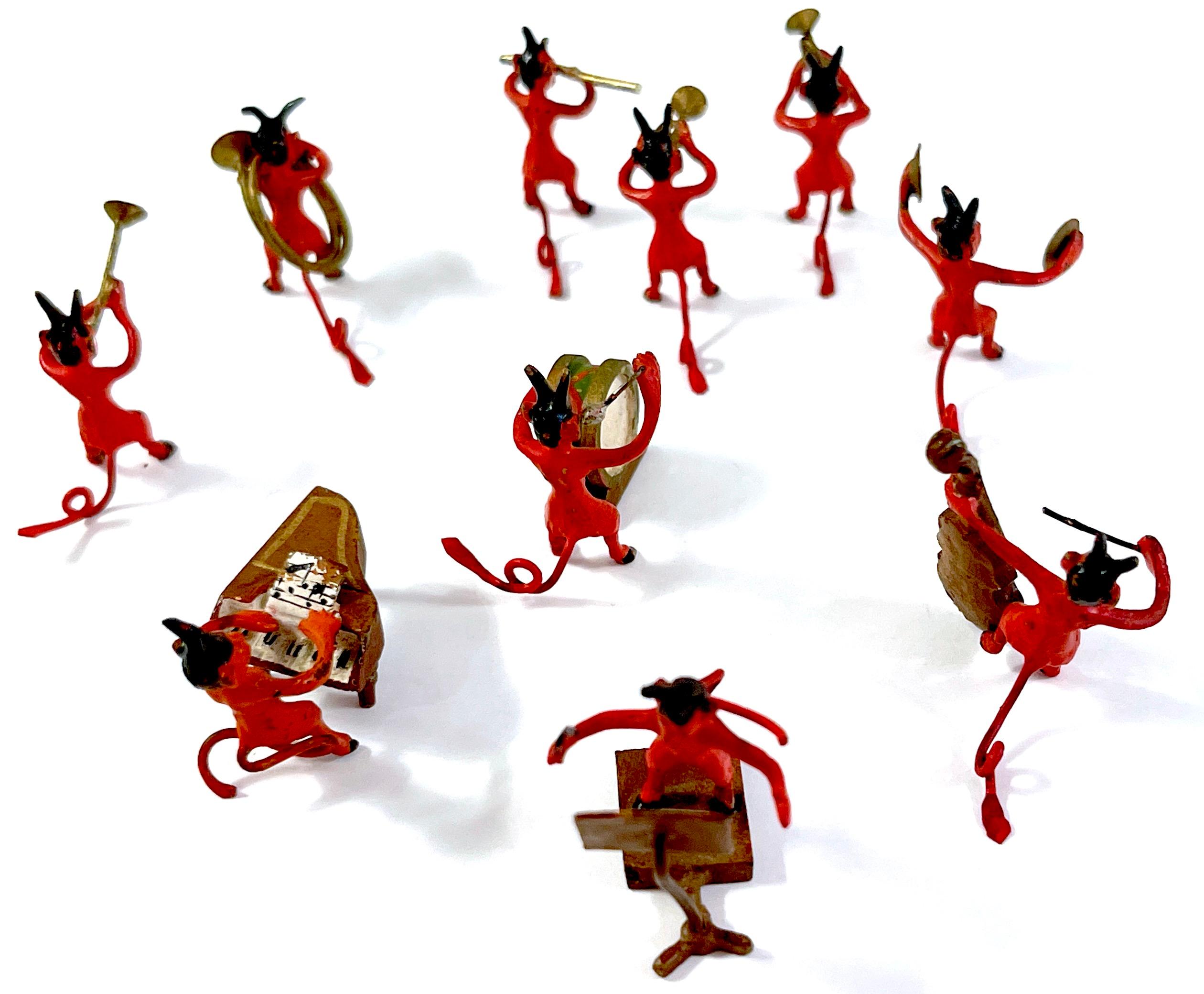 Vienna Cold Painted Bronze Ten Piece Devil Band, After Franz Bergman ...