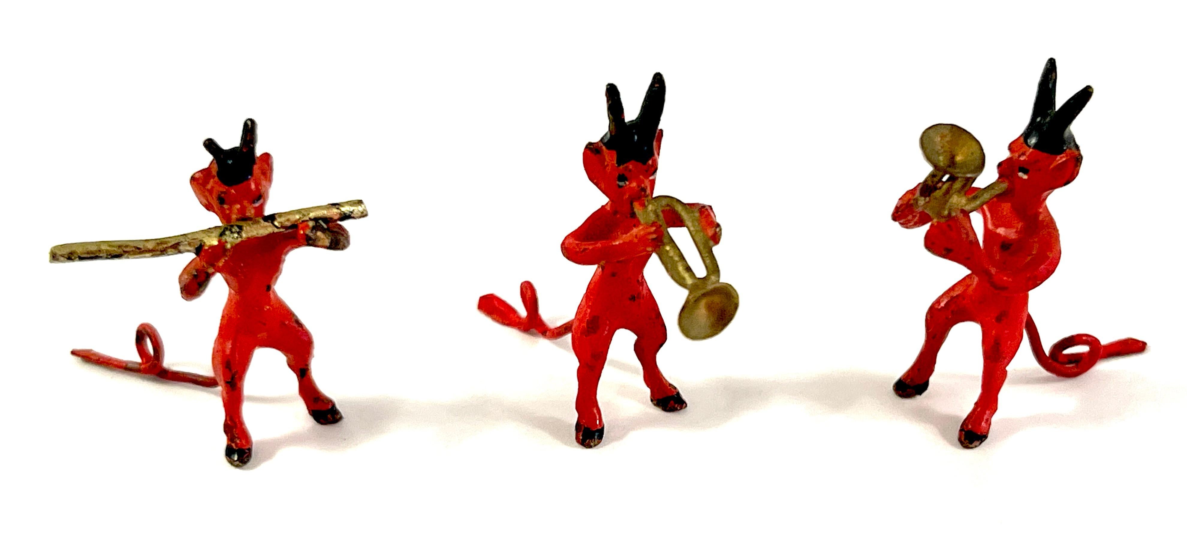 Vienna Cold Painted Bronze Ten Piece Devil Band, After Franz Bergman ...