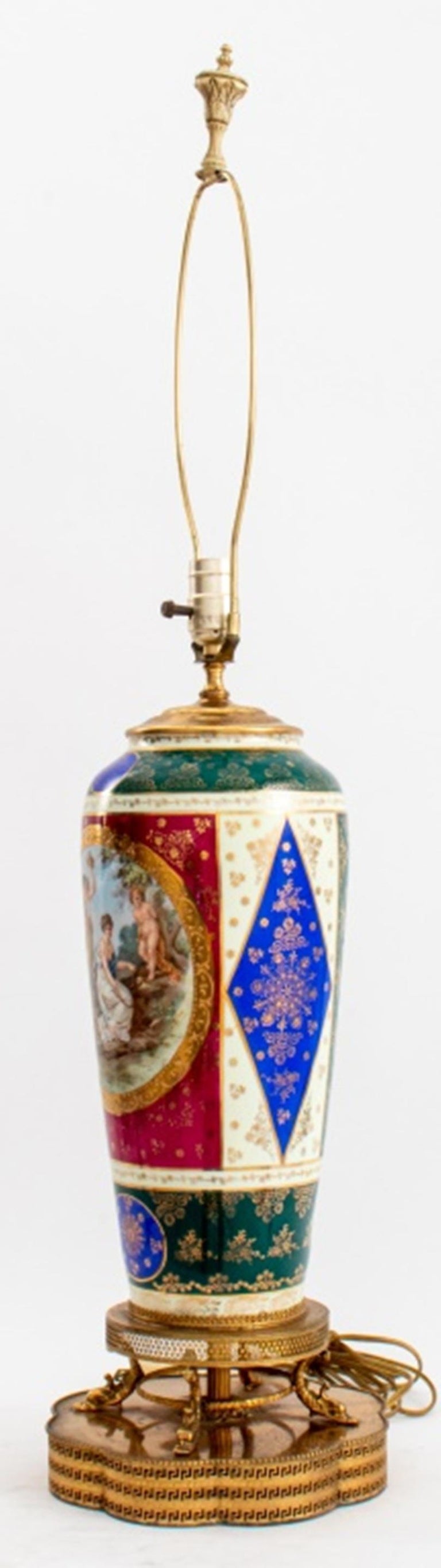 Vienna Manner Monumental Porcelain Table Lamp For Sale at 1stDibs