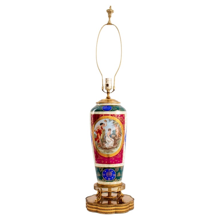 Vienna Manner Monumental Porcelain Table Lamp For Sale at 1stDibs