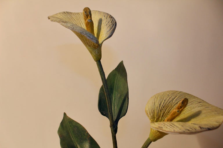 Vienna Polychrome Cold Painted Bronze Potted Arum Lilly, circa 1900 For ...