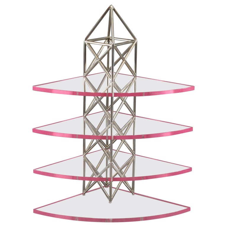 Vienna Postmodern Architectural chrome corner shelf Architect Michael ...