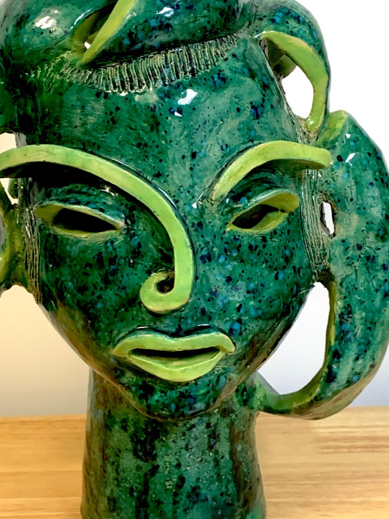 Vienna Secession Pottery Abstract Female Portrait Bust, circa 1930 at ...