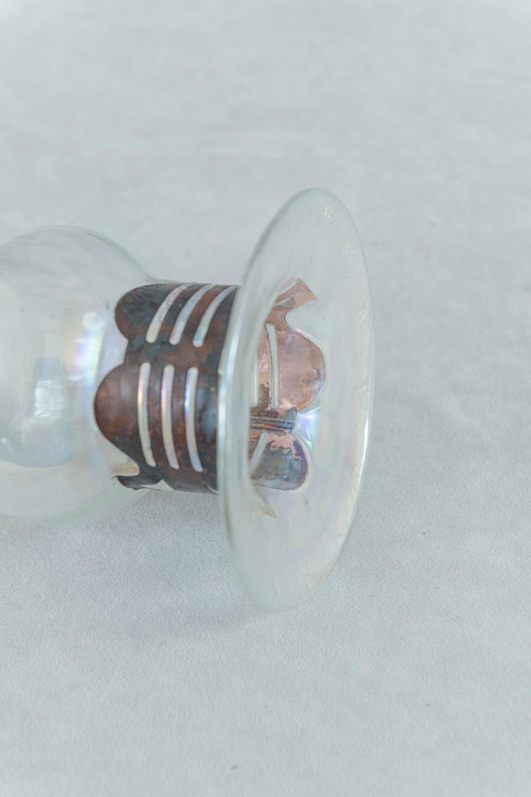 Vienna Secessionist Art Glass Vase w/ Copper Overlay, ca. 1910 For Sale ...