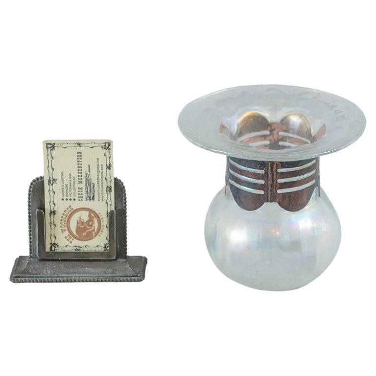 Vienna Secessionist Art Glass Vase w/ Copper Overlay, ca. 1910 For Sale ...