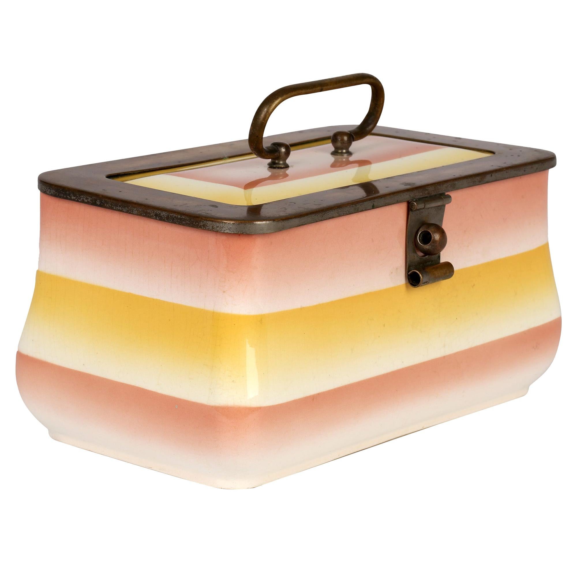 Vienna Secessionist Pottery Hinged Picnic Box at 1stDibs