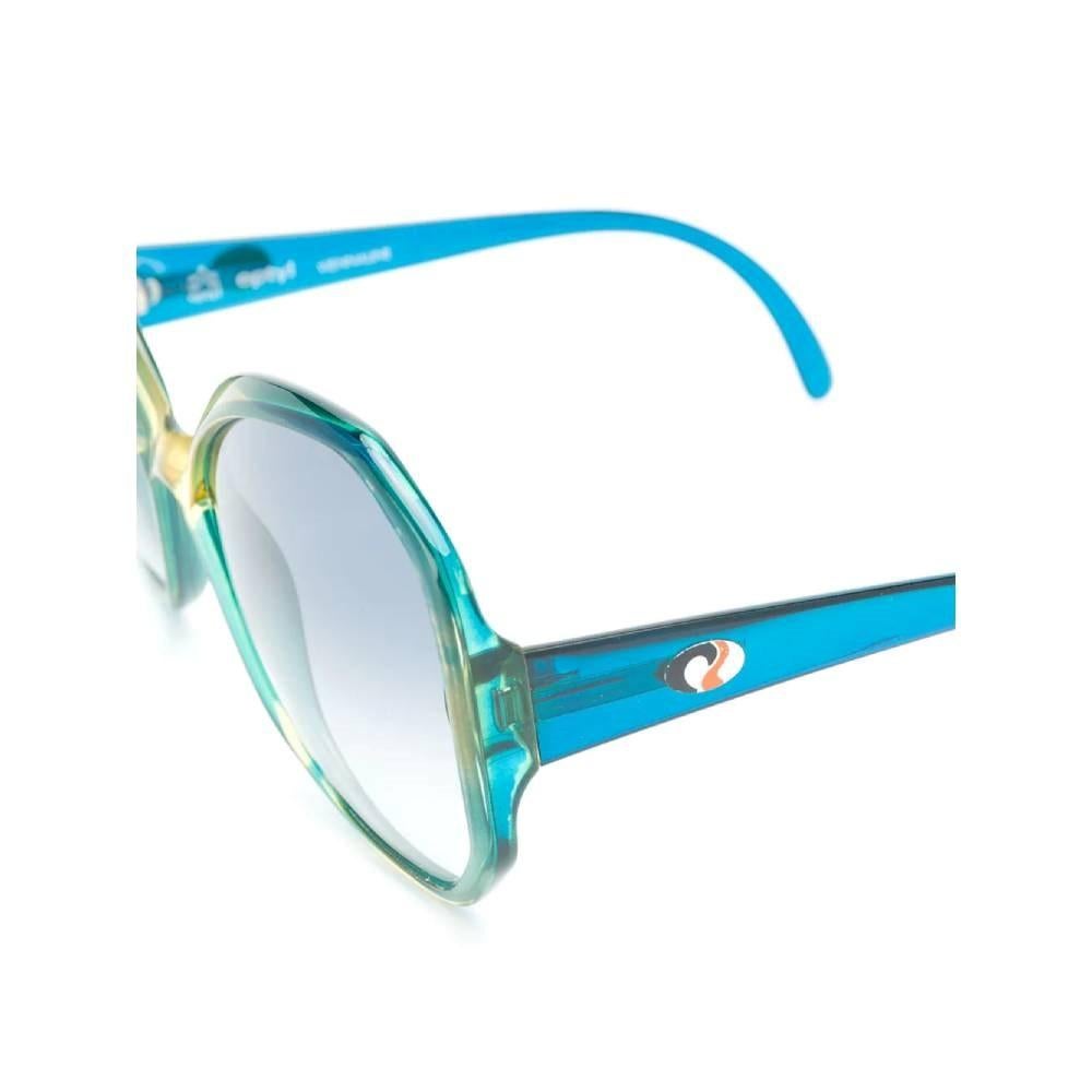 Viennaline Vintage turquoise and yellow acetate 70s sunglasses For Sale ...