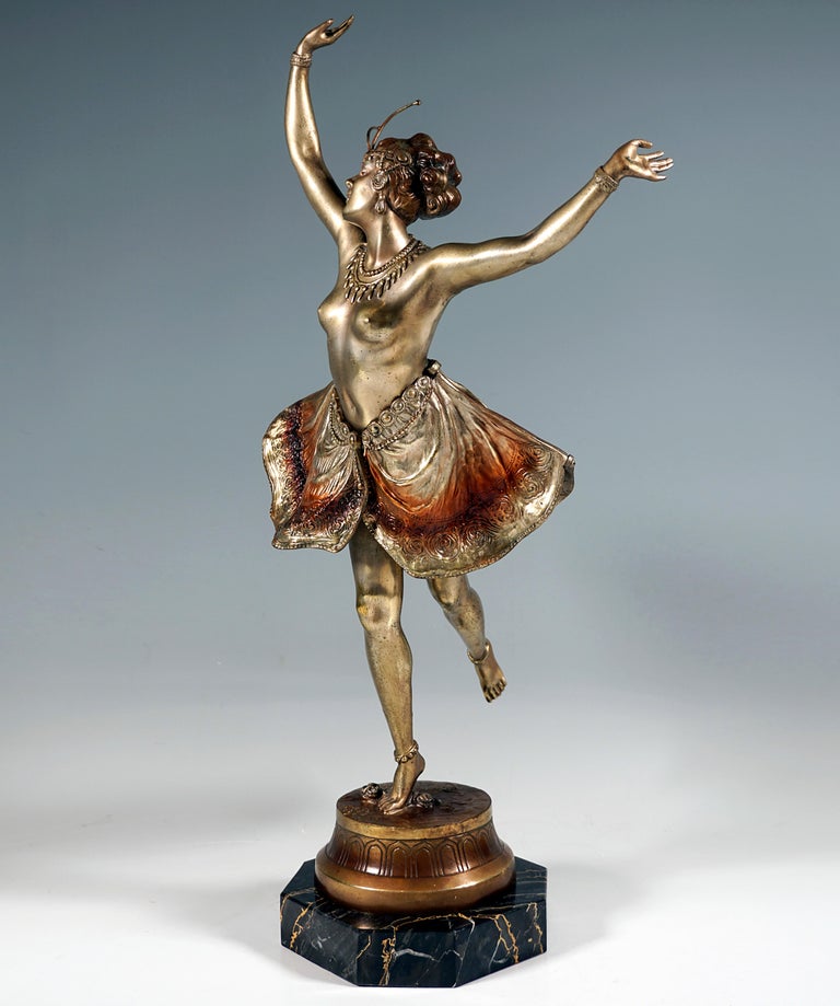 Viennese Bronze, Butterfly Dancer on Marble Base, by Richard Thuss ...