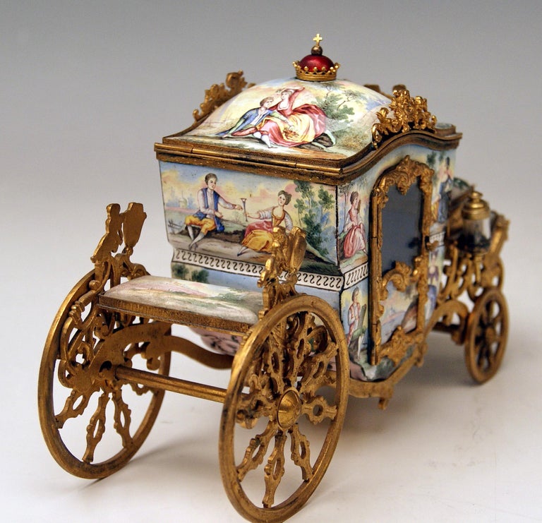 Viennese Enamel Carriage Painted Gilt Bronze Mountings Vienna Made ...