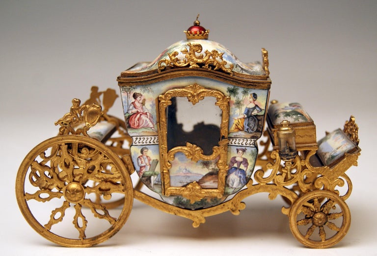 Viennese Enamel Carriage Painted Gilt Bronze Mountings Vienna Made ...