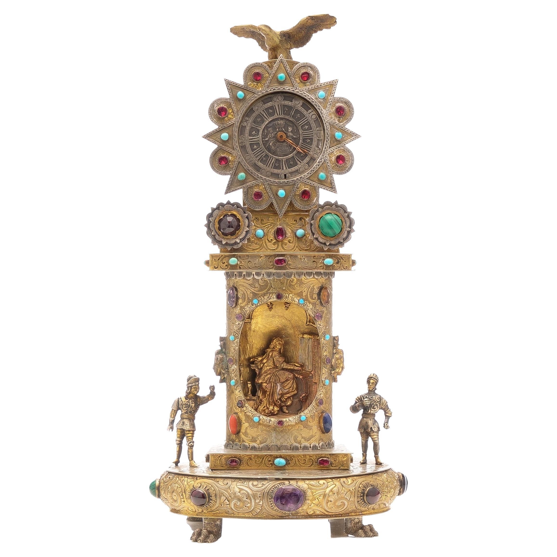 Viennese Enamel Soldier Clock For Sale at 1stDibs