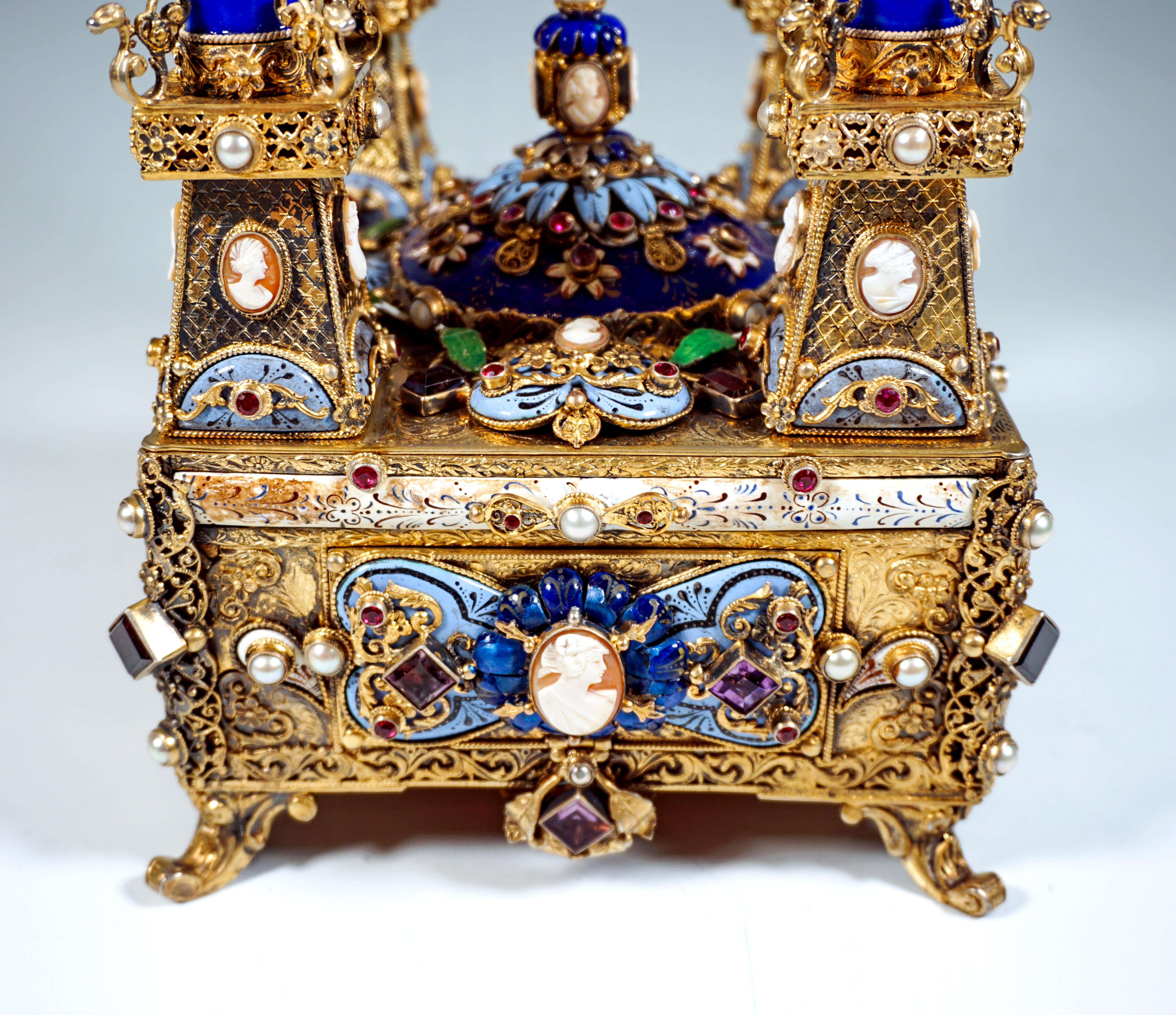 Viennese Silver Historicism Splendour Clock with Musical Movement ...