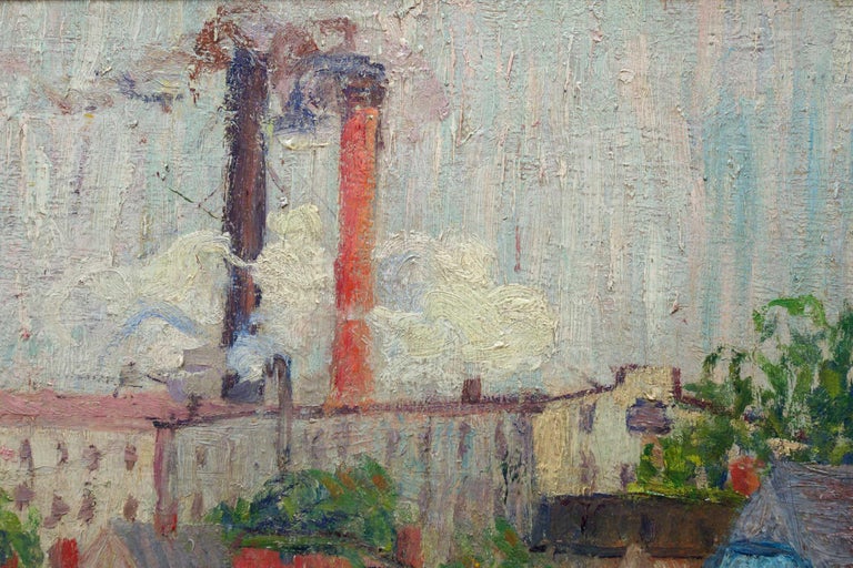 Impressionism Oil Landscape Painting "View of Factories" by Annie ...