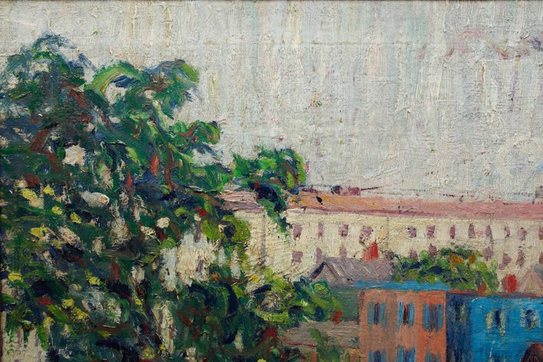 Impressionism Oil Landscape Painting "View of Factories" by Annie ...