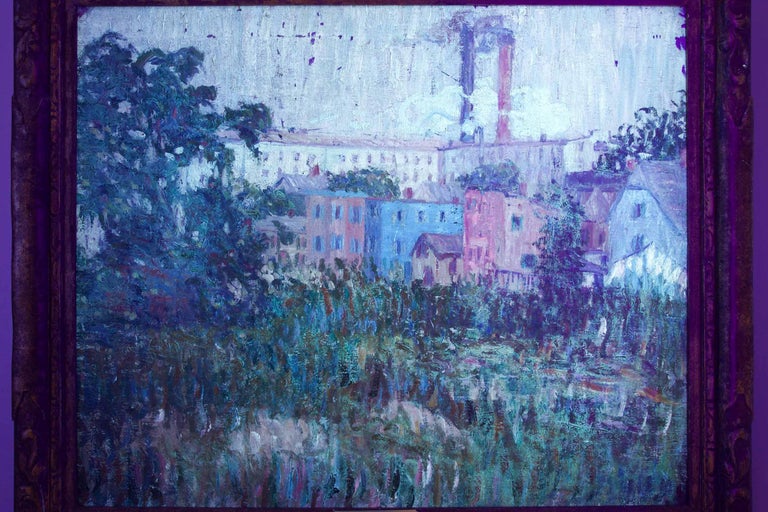 Impressionism Oil Landscape Painting "View of Factories" by Annie ...