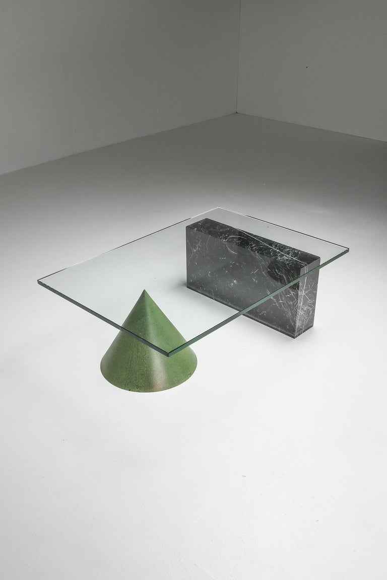 Vignelli Marble and Copper 'Kono' Coffee Table at 1stDibs