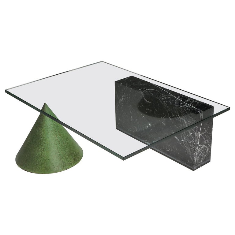 Vignelli Marble and Copper 'Kono' Coffee Table at 1stDibs