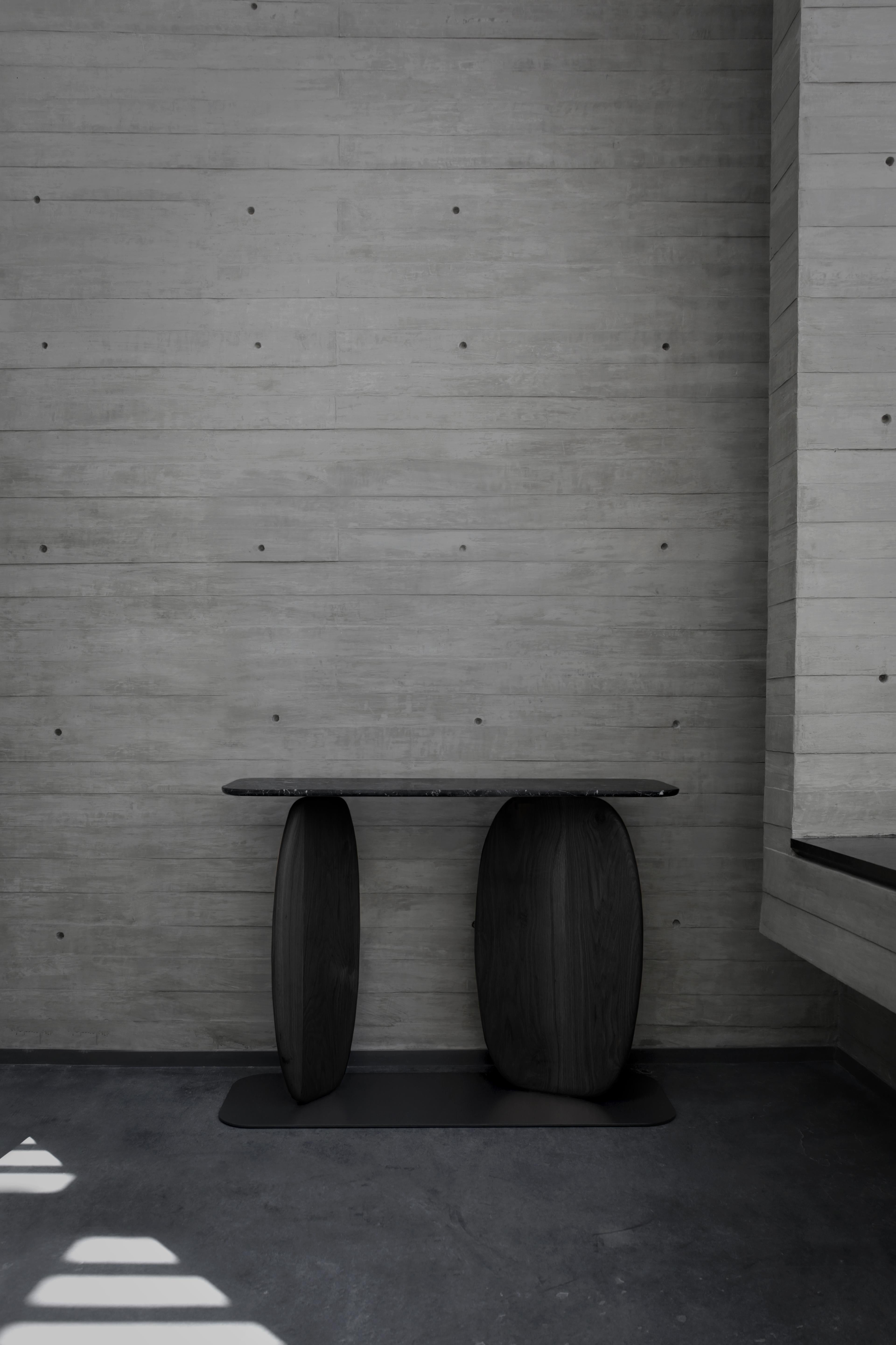 Noviembre VII Sideboard in Burned Oak Wood, Marble Top, Console by Joel ...