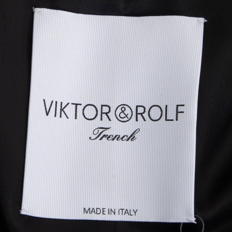 VIKTOR and ROLF black silver HOUNDSTOOTH ASYMMETRIC Coat Jacket 42 S ...