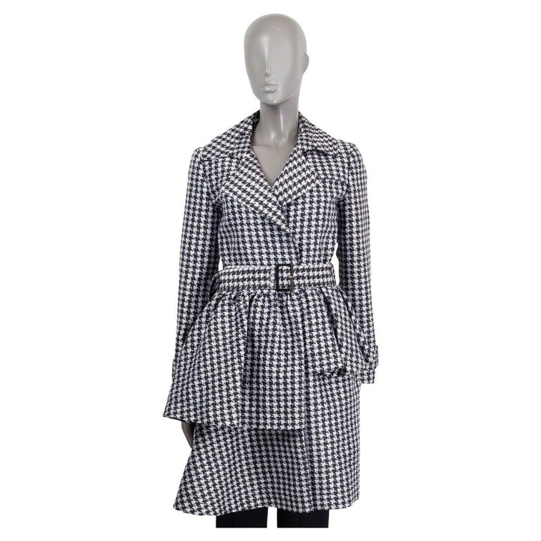 VIKTOR and ROLF black silver HOUNDSTOOTH ASYMMETRIC Coat Jacket 42 S ...