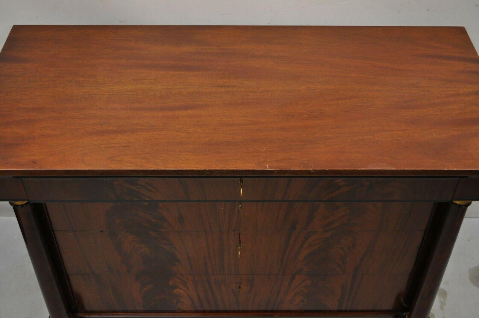 Villa Garnelo Crotch Mahogany Empire Style 4 Drawer Commode Dresser For ...