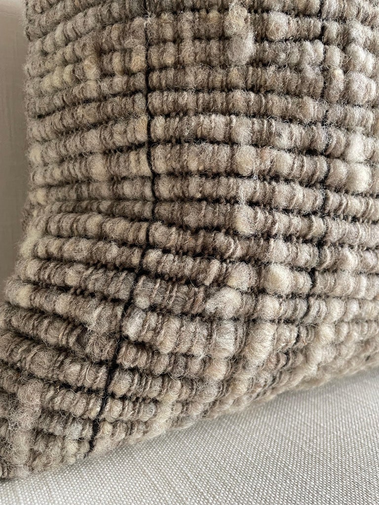 Villa Hand Made Wool Pillow with Down Insert For Sale at 1stDibs