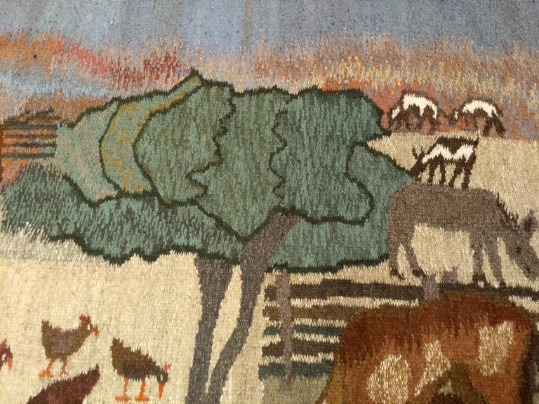 Village Scene African Handwoven Tapestry, 3rd Quarter of the 1900s For ...