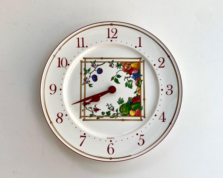 Villeroy and Boch Vintage Wall Clock with Mon Jardin Decor, 1990 For ...