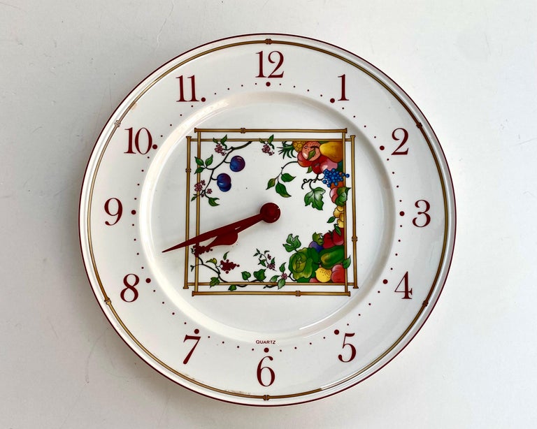 Villeroy and Boch Vintage Wall Clock with Mon Jardin Decor, 1990 For ...