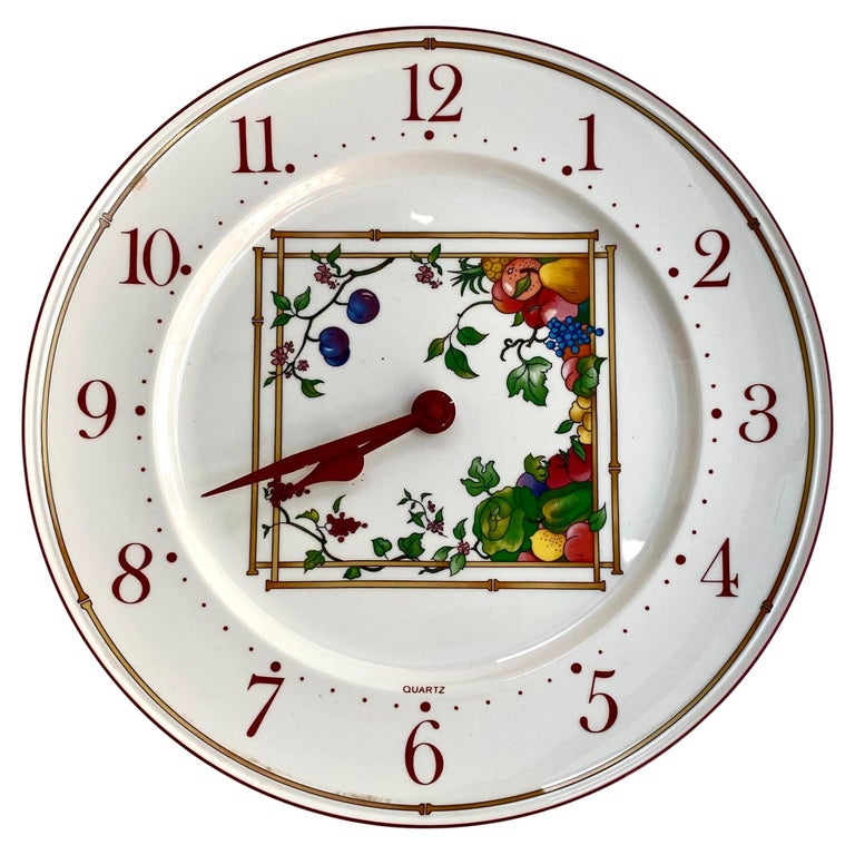 Villeroy and Boch Vintage Wall Clock with Mon Jardin Decor, 1990 For ...