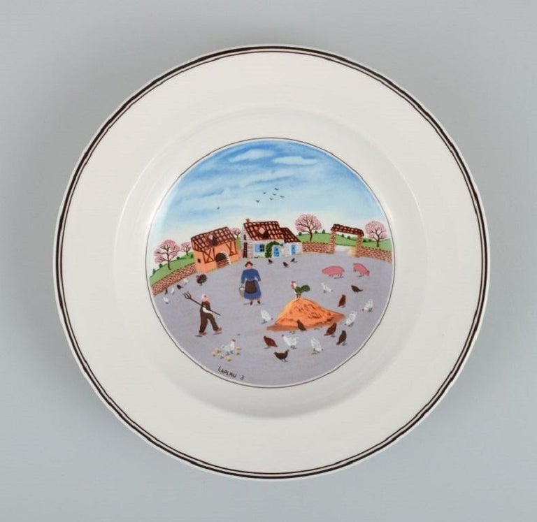 Villeroy and Boch, Design Gérard Laplau, Set of Six Deep Porcelain ...