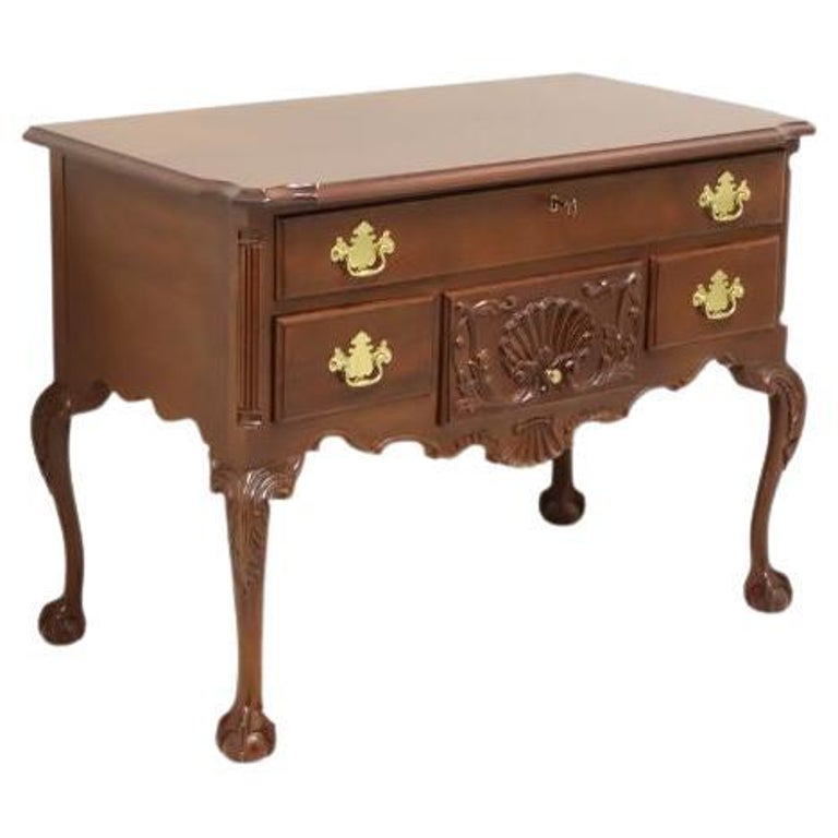 CRAFTIQUE Solid Mahogany Chippendale Lowboy Chest For Sale at 1stDibs ...