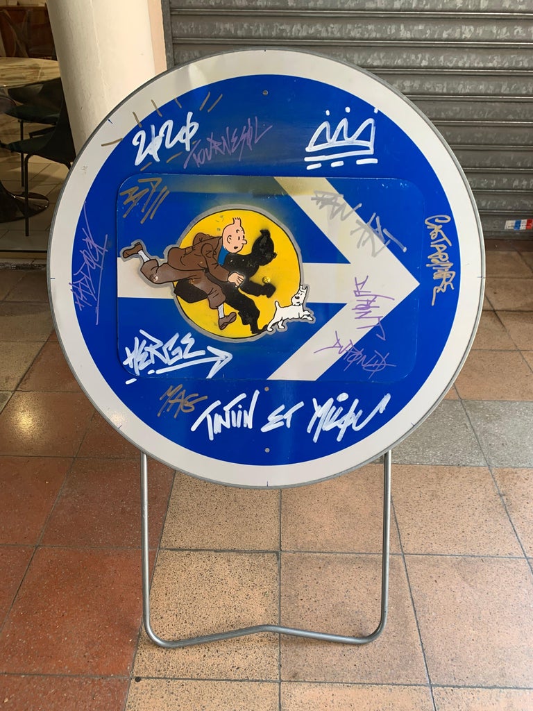 Vinc - Vinc - Tintin and Snowy sign at 1stDibs