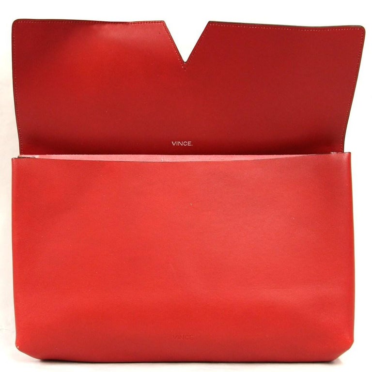 Vince Vintage red leather 90s pochette For Sale at 1stDibs