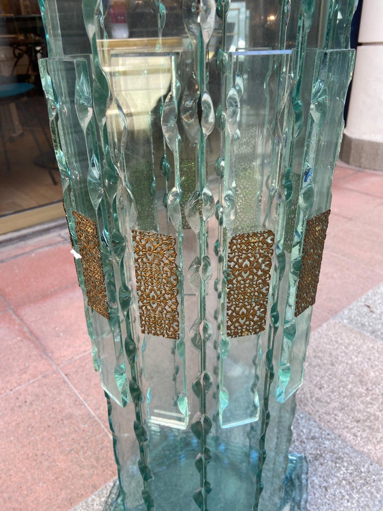 Vincent Pillet -Glass pedestal - 1990 For Sale at 1stDibs