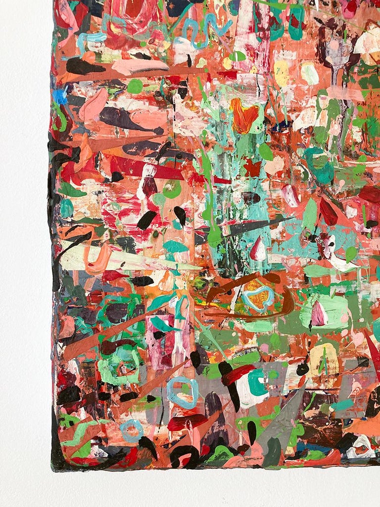 Vincent Pomilio - Memory Wall 6: Maximalist Abstract Painting in Red ...