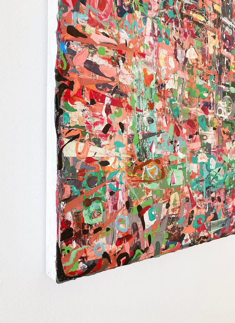 Vincent Pomilio - Memory Wall 6: Maximalist Abstract Painting in Red ...