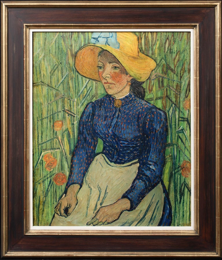 Young Peasant Girl In A Straw Hat For Sale at 1stDibs