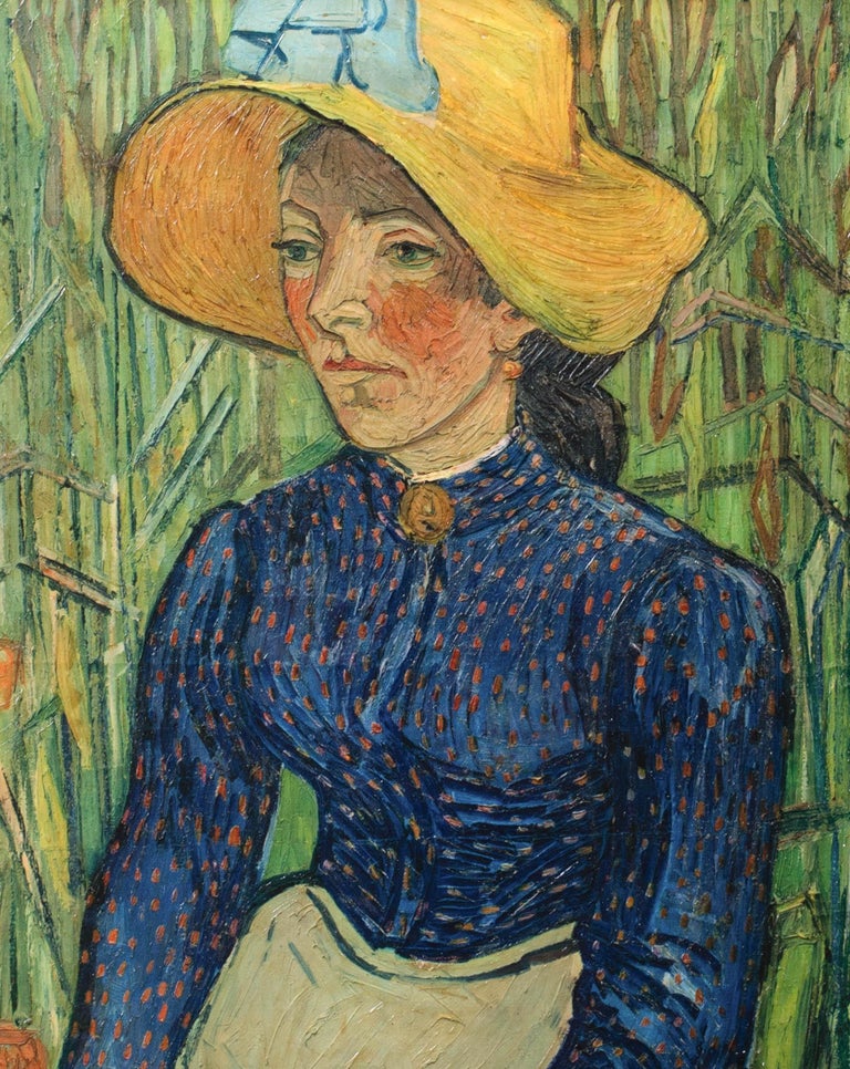 Young Peasant Girl In A Straw Hat For Sale at 1stDibs