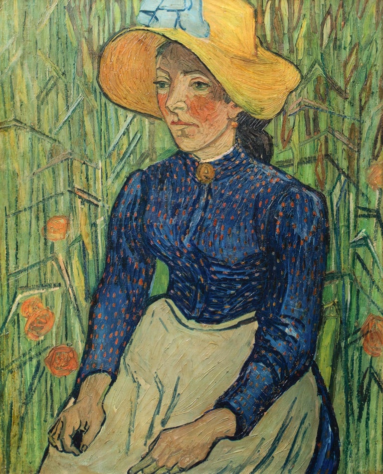 Young Peasant Girl In A Straw Hat For Sale at 1stDibs