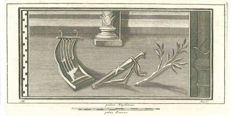 Vincenzo Aloja - Ancient Roman Still Life - Etching V. Aloja - 18th ...