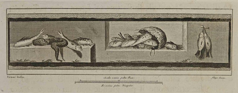 Vincenzo Aloja - Ancient Roman Still Life - Etching V. Aloja - 18th ...
