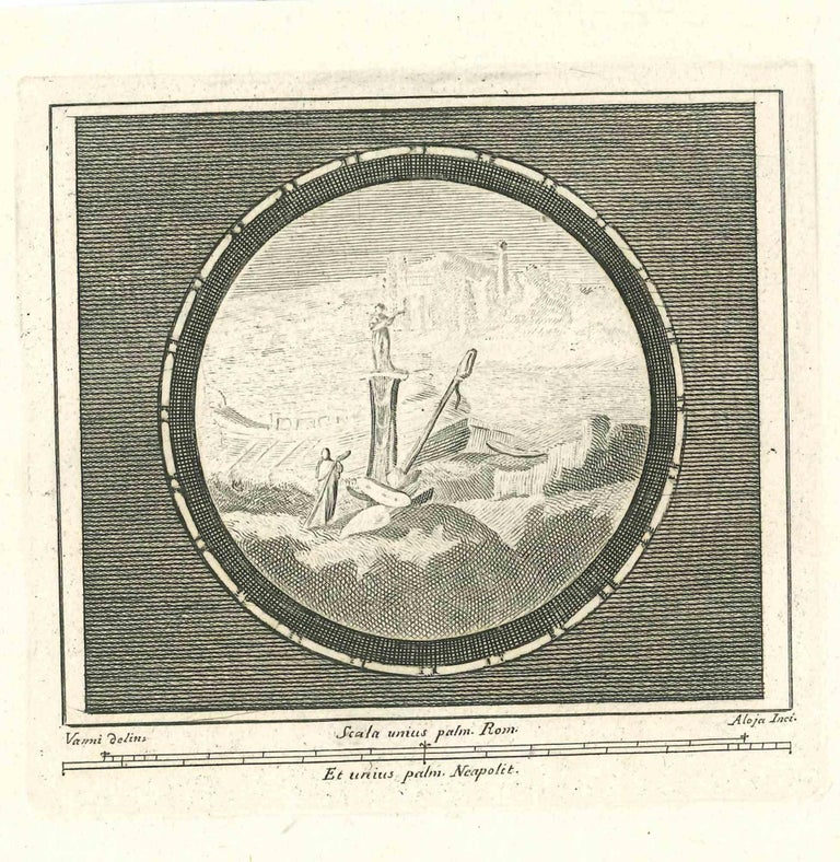 Vincenzo Aloja - Landscape from Herculaneum - Etching V. Aloja - 18th ...
