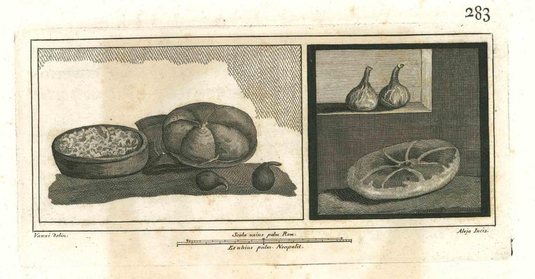 Vincenzo Aloja - Ancient Roman Still Life - Original Etching by ...